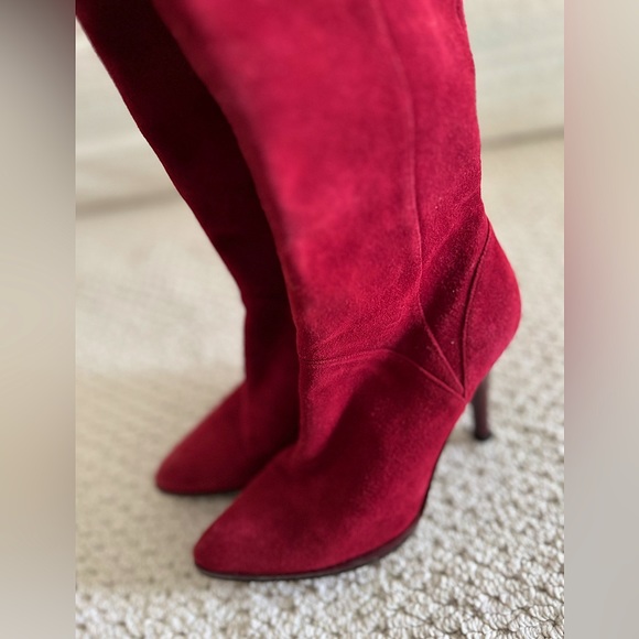 Shoes | Stuart Weitzman Tall Red Below Knee Boots With Heels | Poshmark